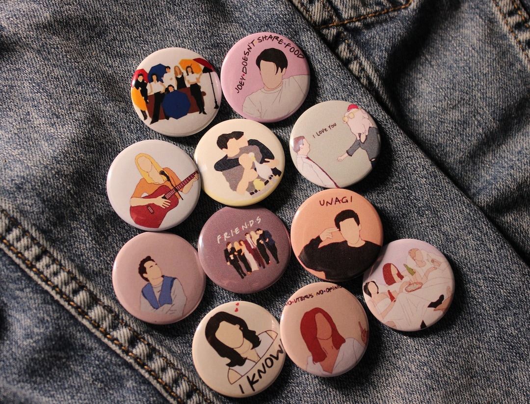 Iconic Friends Button Pins Friends Characters TV Show Gift - Etsy