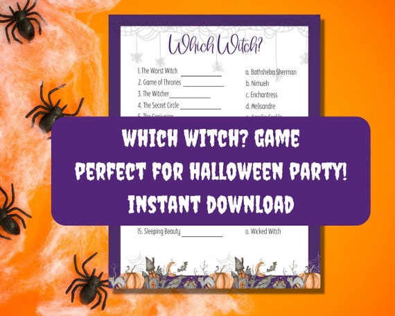 Witch Matching Game Which Witch Game Fun Halloween - Etsy