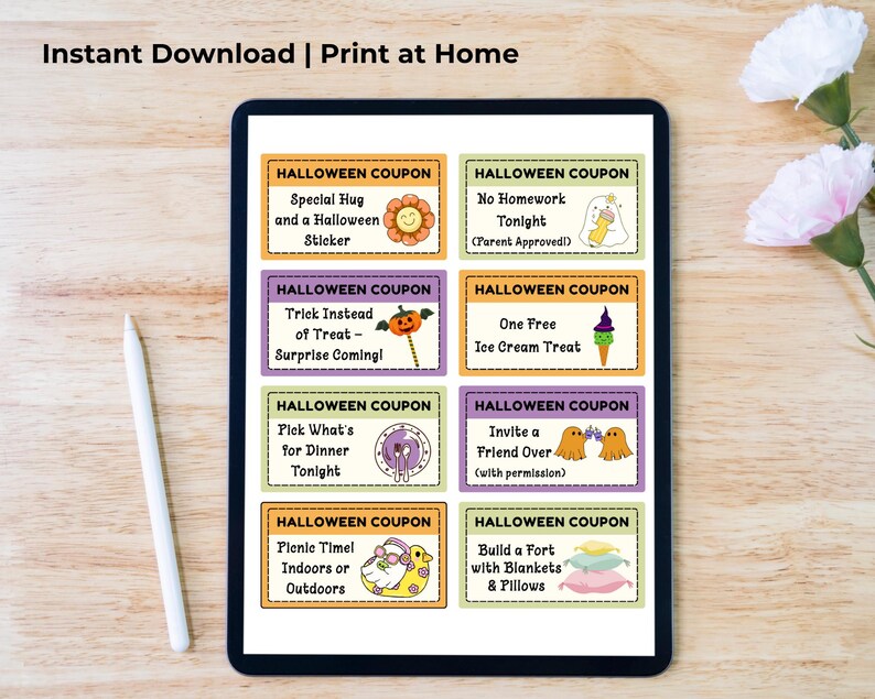 Printable Halloween Reward Coupons for Kids – Trick or Treat Tickets ...