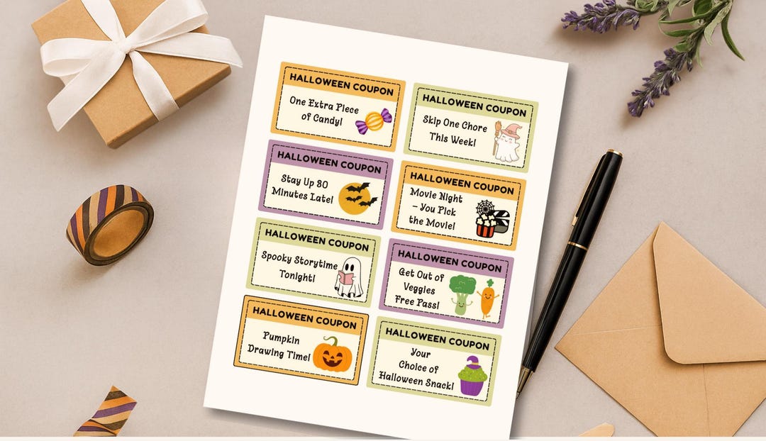 Printable Halloween Reward Coupons for Kids – Trick or Treat Tickets ...