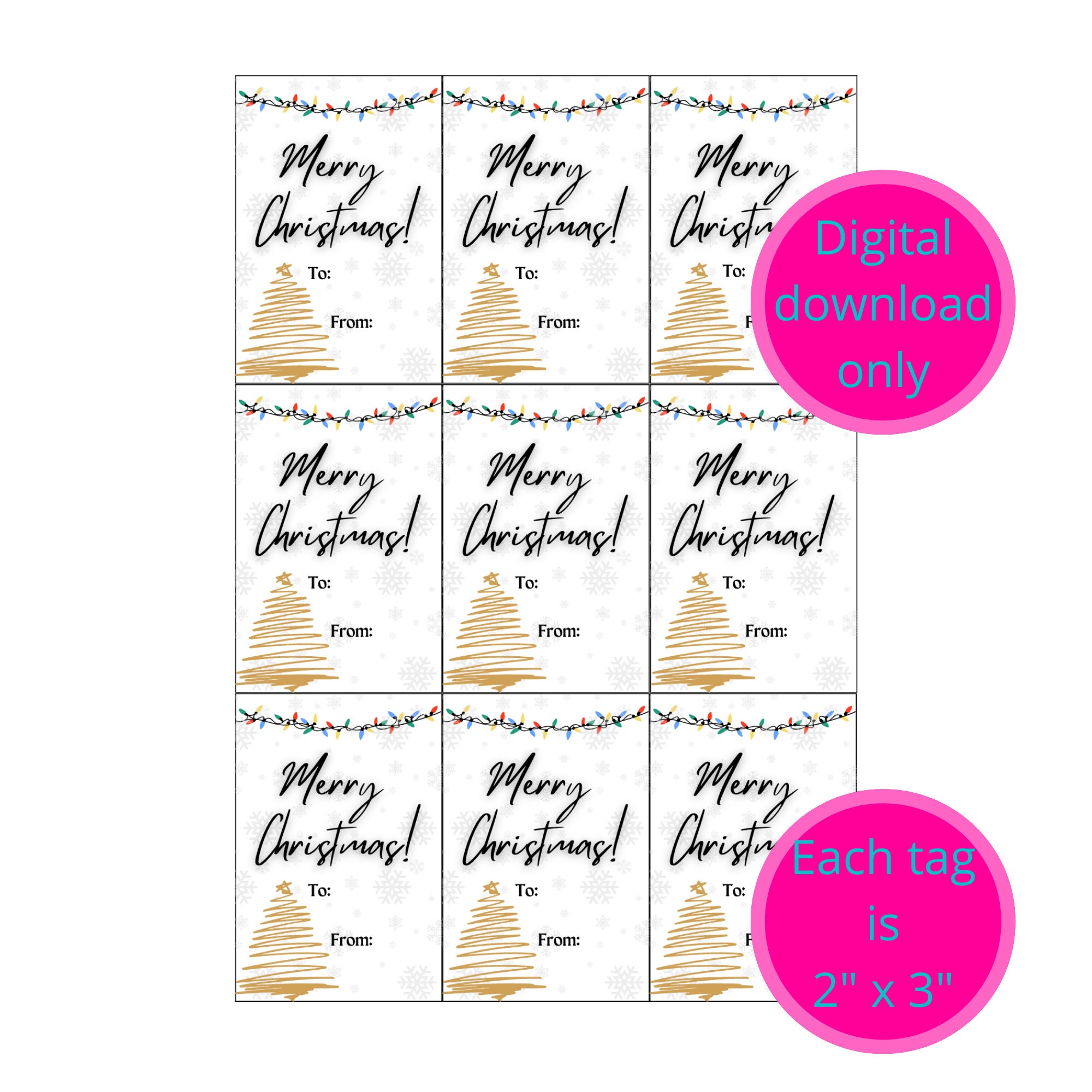 Christmas Gift Tags, Printable Gift Tags, DIY Christmas Presents, Ready ...