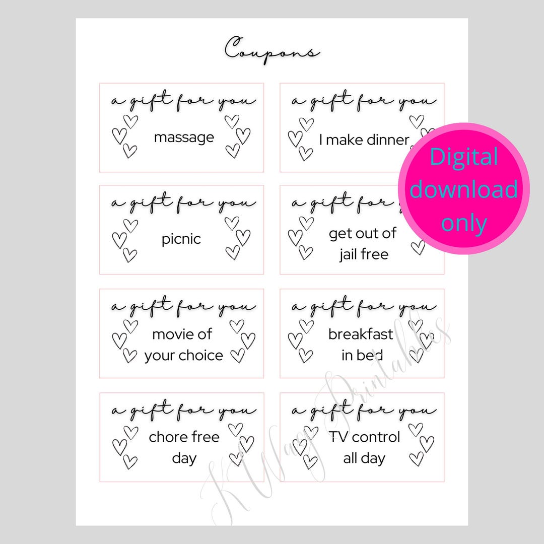 DIY Coupon Book, Homemade Budget Gift, Love Coupons, Create Your Own ...