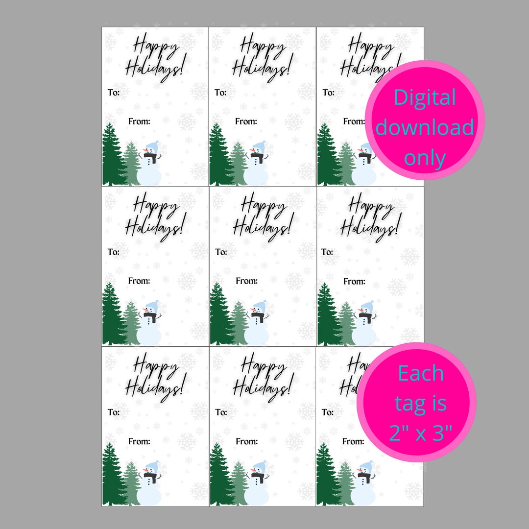 Holiday Gift Tags, Printable Gift Tags, DIY Christmas Presents, Ready ...
