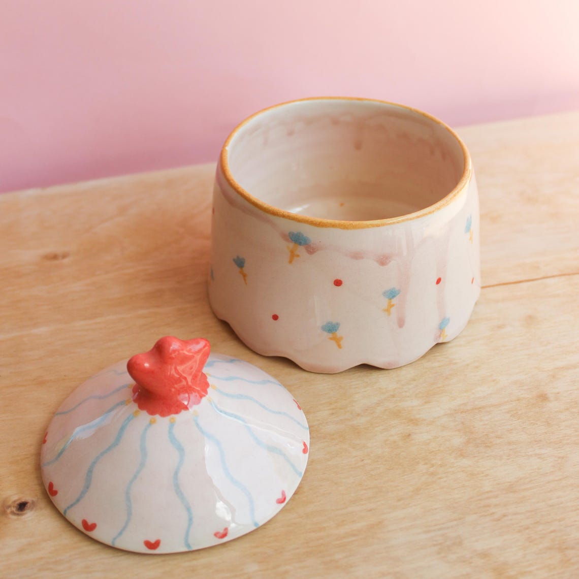 Handmade Jar, Ceramic Jar, Jewelry Jar, Colorful Jar, Lidded Jar - Etsy