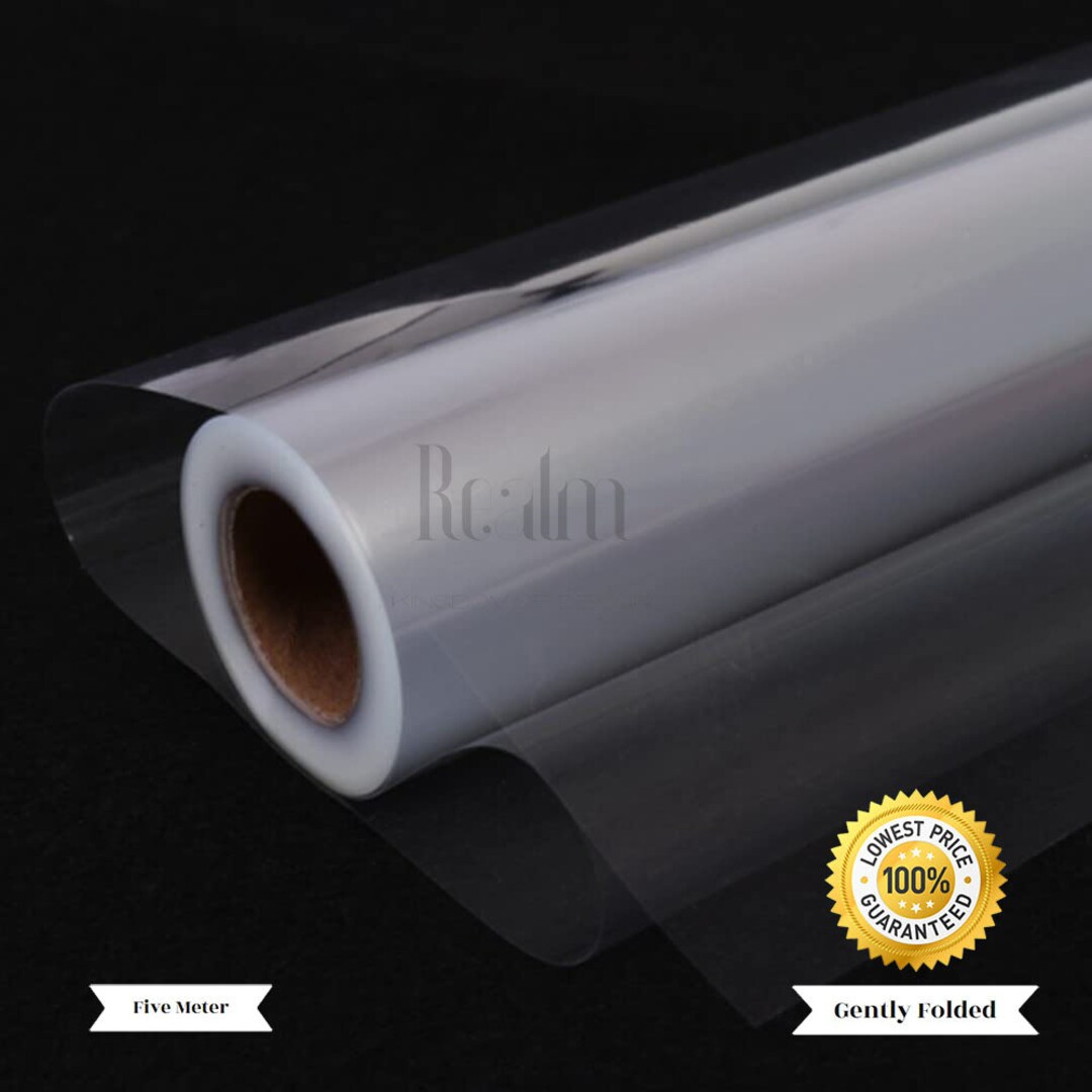 5 Meter Clear See Through Cellophane Wrapping Gift Paper Hampers Wrap ...