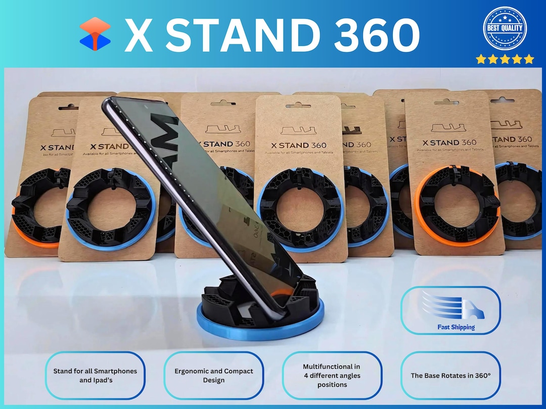 X STAND 360 - 3D Printed Smartphone Holder With 360 Rotation ...