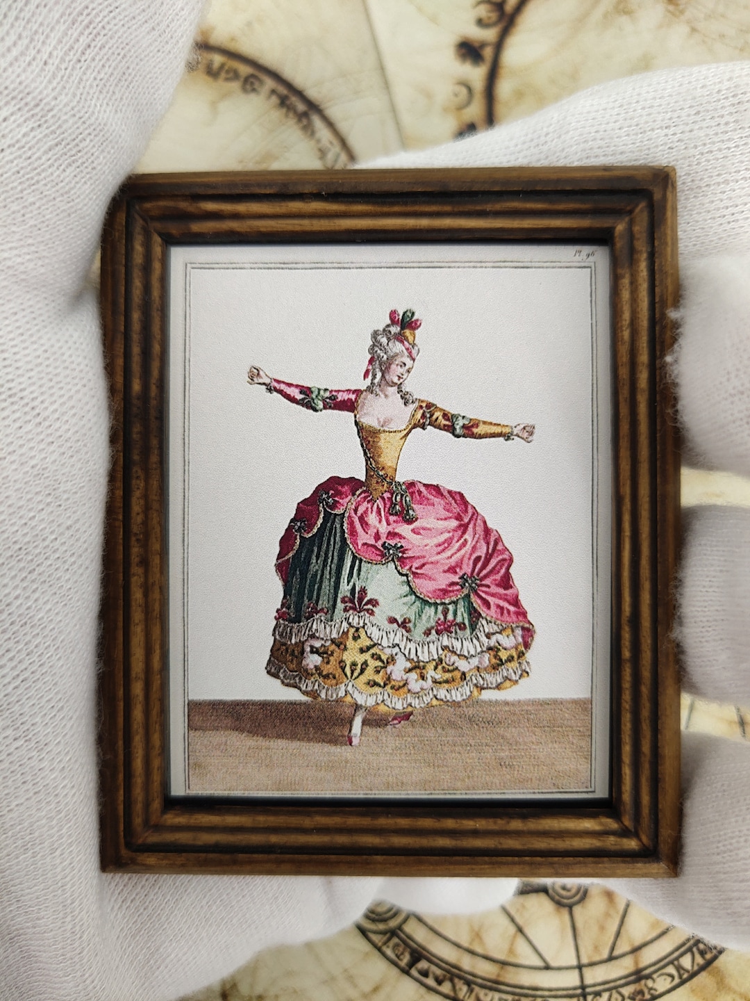 Handmade Miniature Rococo Lady Art: Vintage Photo Frame，mini Painting ...