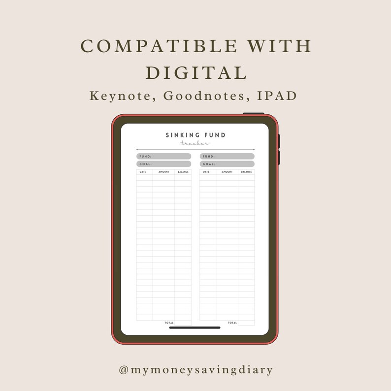 Printable Sinking Funds Tracker | Track Your Saving | Digital Download ...