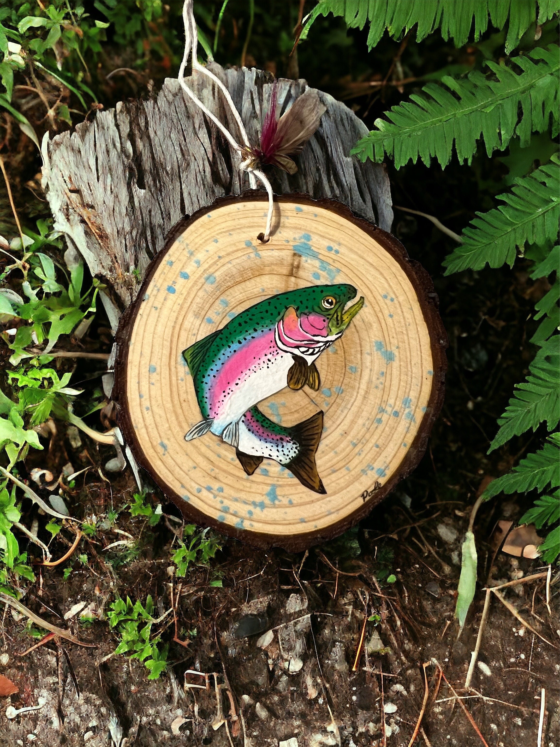 Hand Painted Rainbow Trout Ornament - Etsy