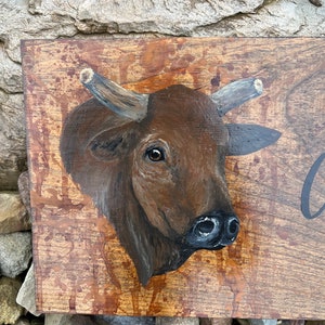 Hand Painted Custom Bull Sign - Etsy