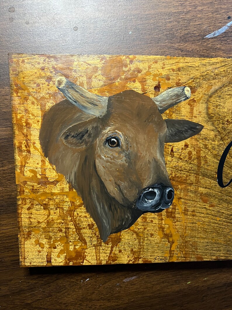 Hand Painted Custom Bull Sign - Etsy