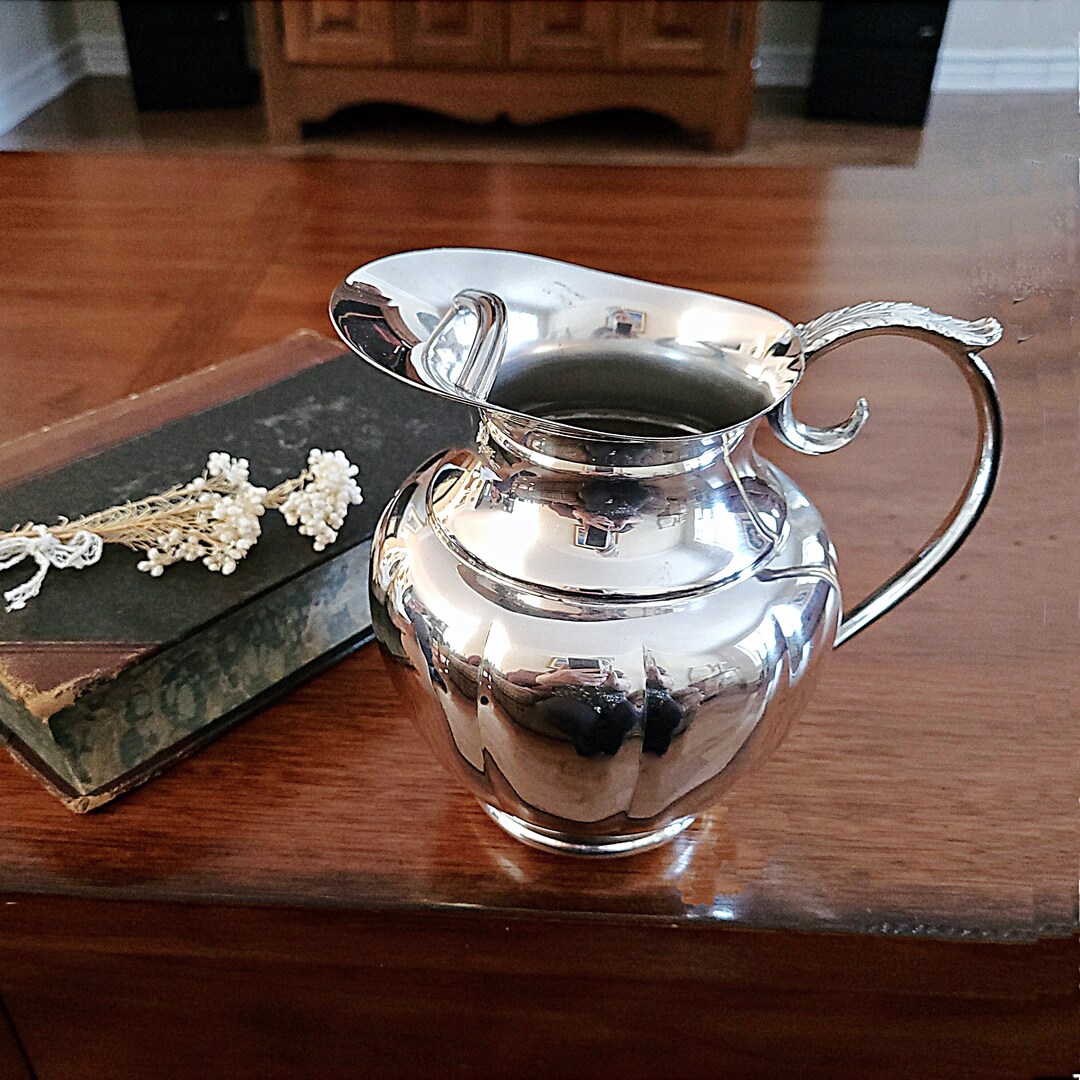 Small Water Pitcher, Vintage Silver Jug, Silver Plated, Vintage, Water ...