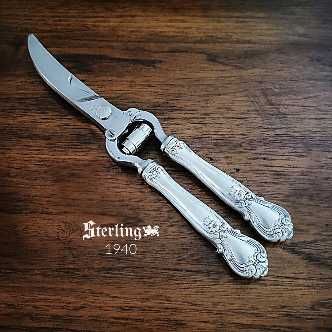 Poultry Scissors, STERLING, Silver Handles, ANCESTRY 1940, Silverware ...