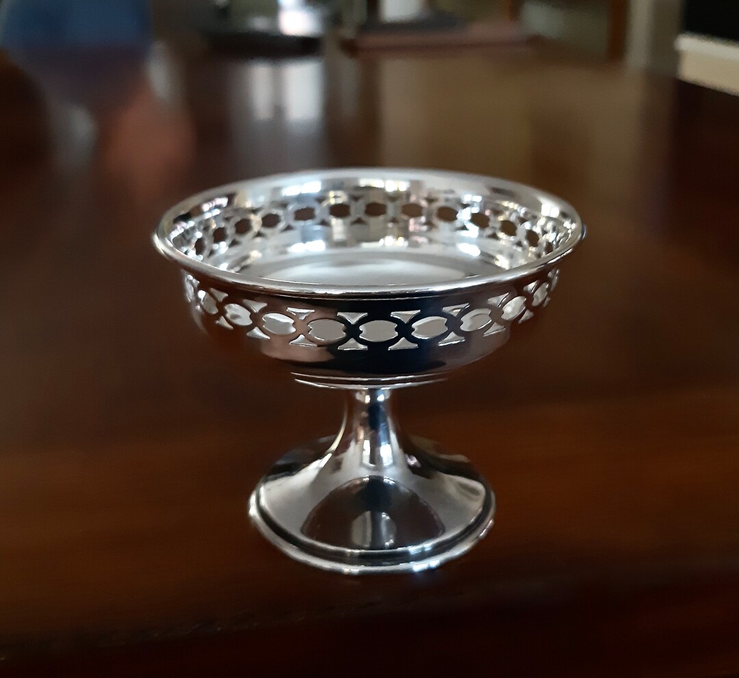 Small Silver Dish, Vintage, Cat Bowl, Pedestal Dish, Silver Bowl ...