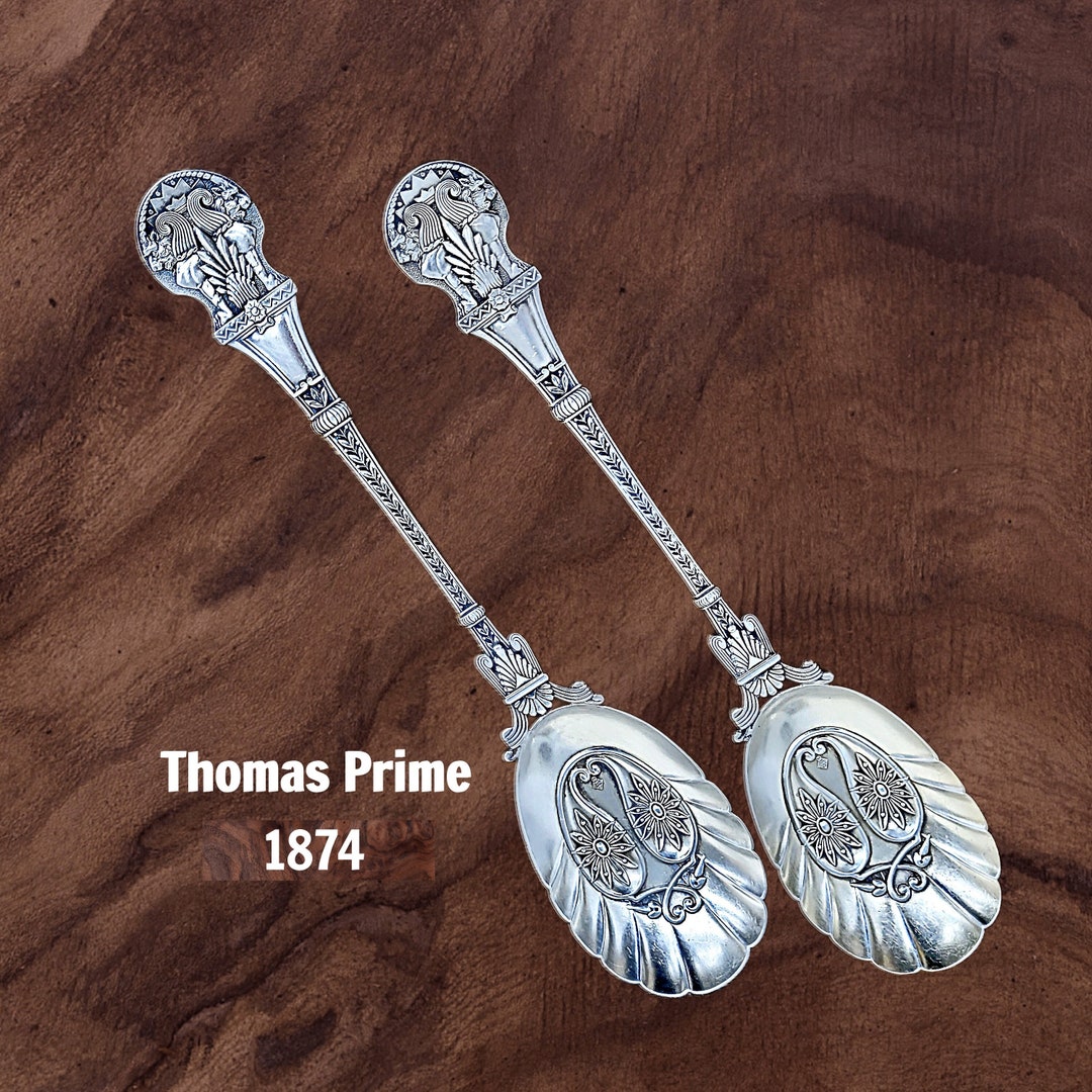 Pair of Victorian Spoons, 1874, Rarity, Collector, Serving Spoons ...