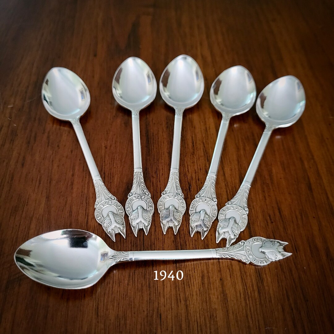 Boyscouts, 6 Boy Scout Spoons, Baden Powell, RARITY, Half Spoons ...