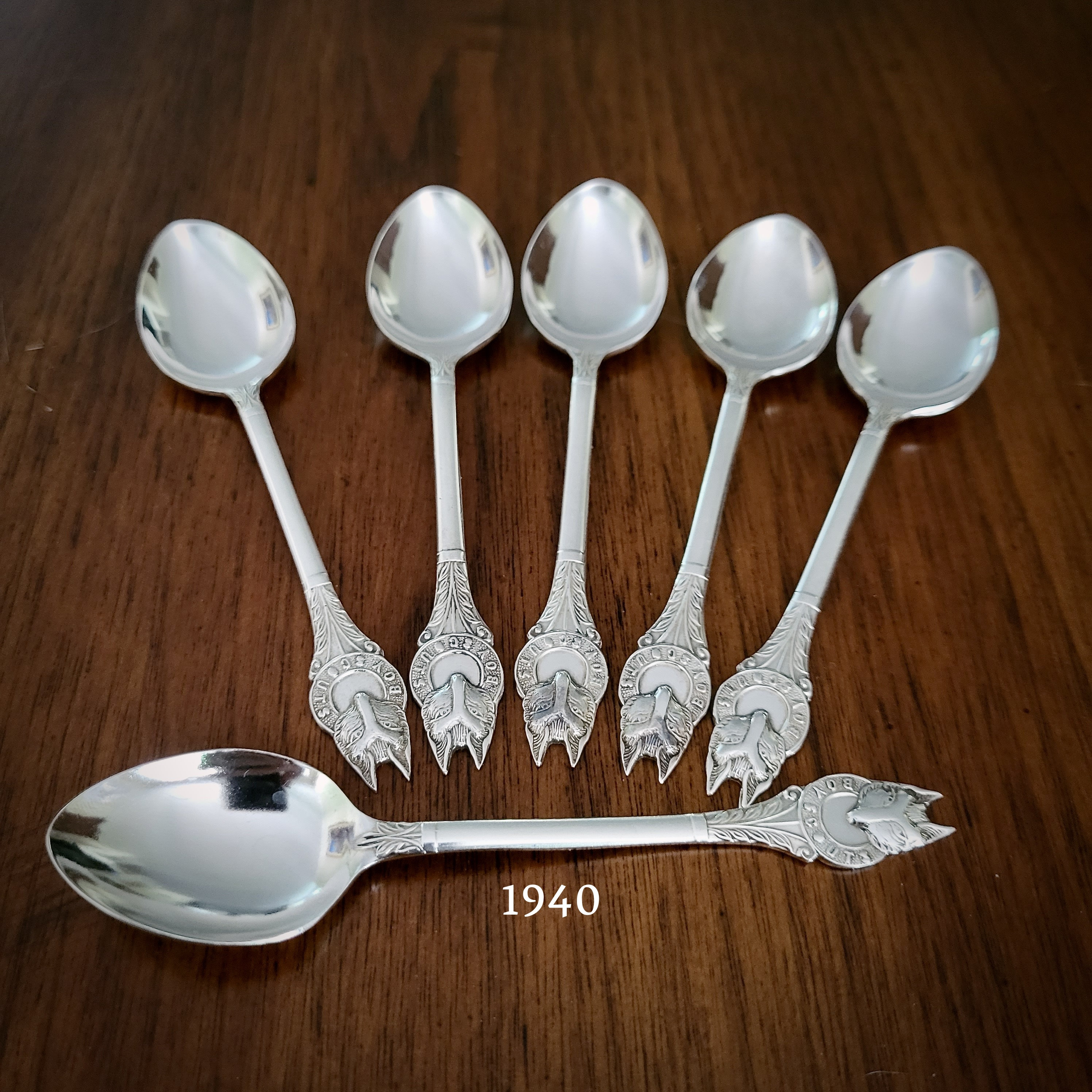 Boyscouts, 6 Boy Scout Spoons, Baden Powell, RARITY, Half Spoons ...