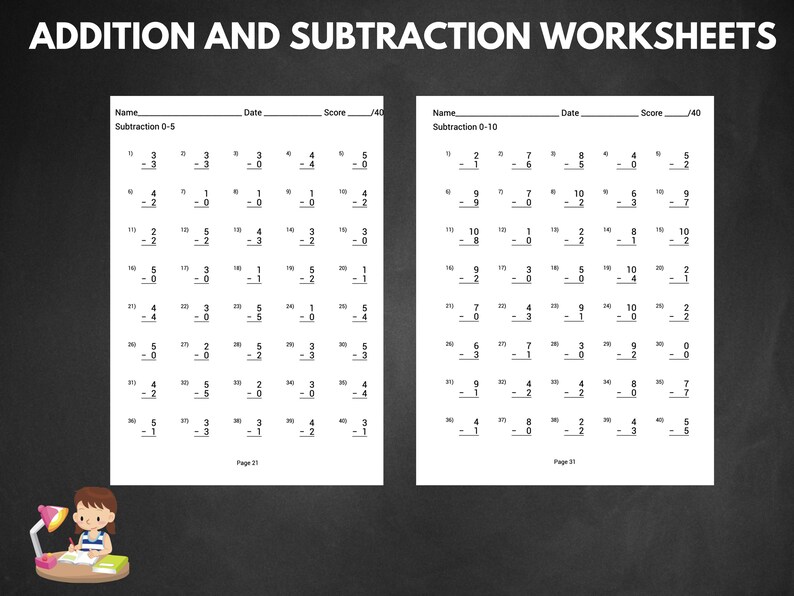 Math Practice Worksheets for Grade 1, Addition and Subtraction ...