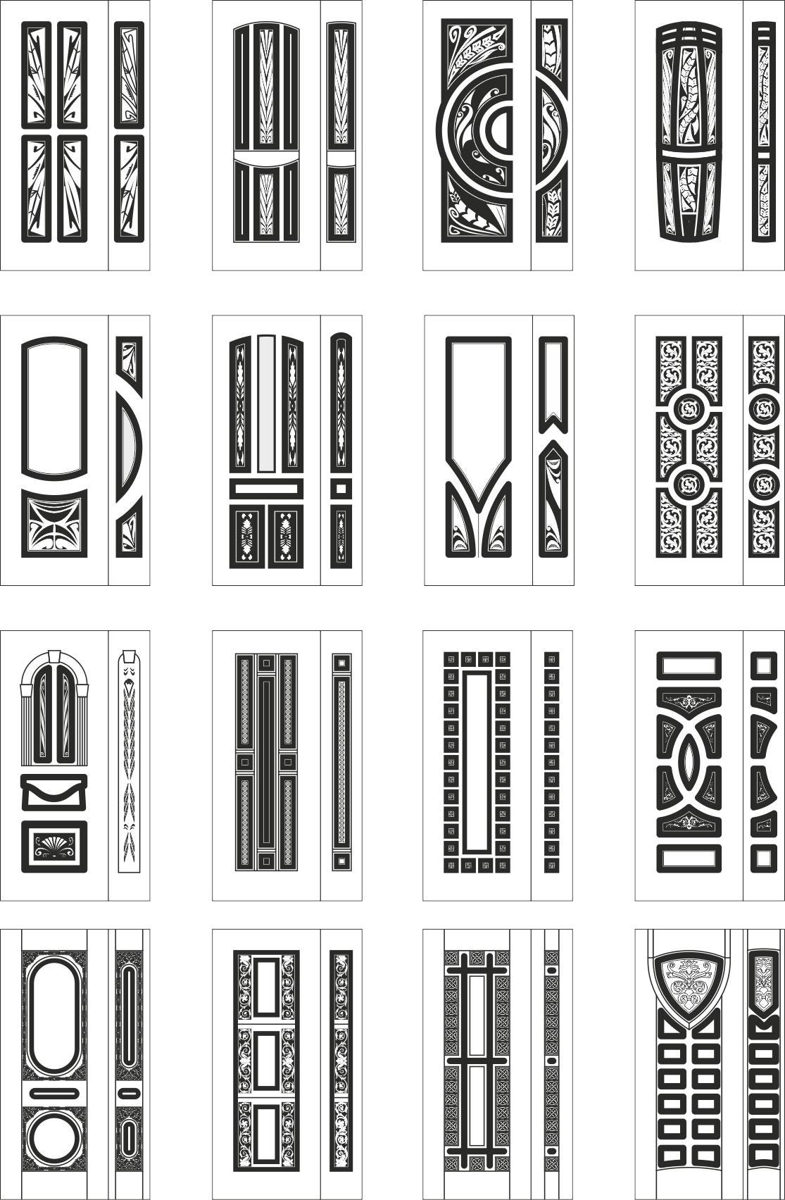 Doors Designs 91 DXF File for CNC + Samples With Ready-made Programs in ...