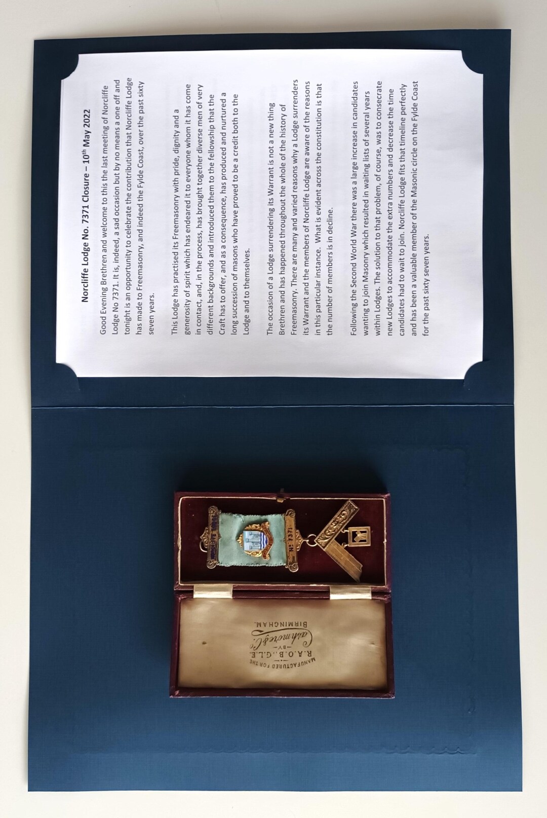 A Rare Original Silver Medal 1950s of the Masonic Norcliffe Lodge No ...