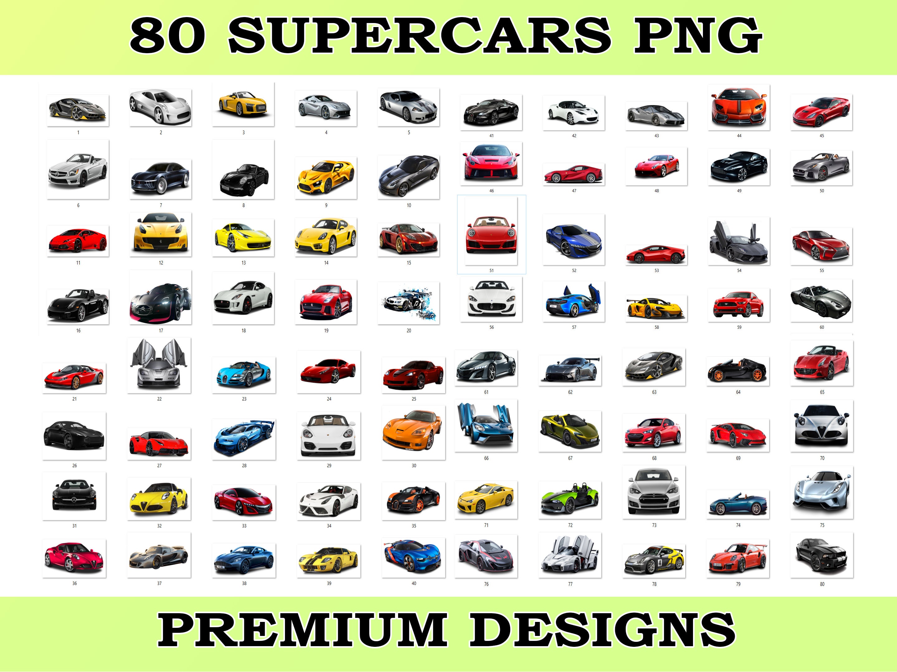 80 Supercars PNG Supercars Clipart PNG Supercars PNG Bundle Digital ...