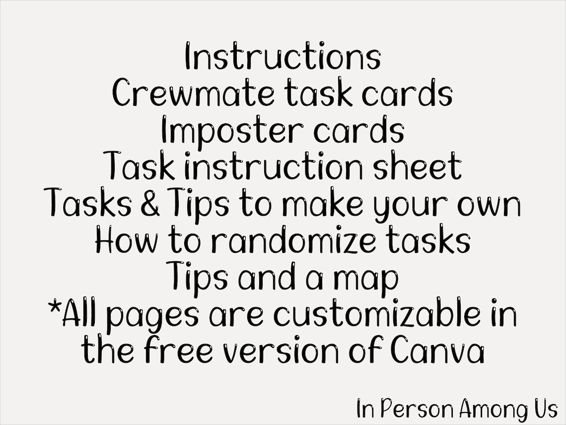 In Person Among Us Planning Kit - Etsy