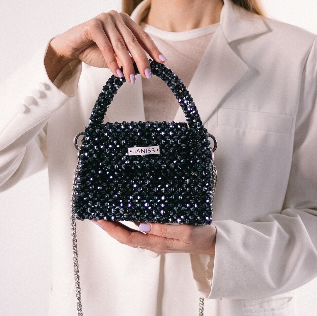Crystal Bag, Black Crystal Bag, Silver Bag, Evening Bag, Bright Bag ...