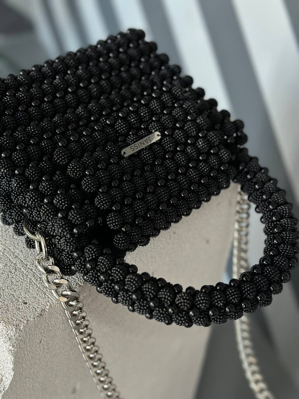 Black Handbag, Beaded Bag, Handmade Bag, Gift for Her, Pearl Bag, Unique Purse, Fashion ...