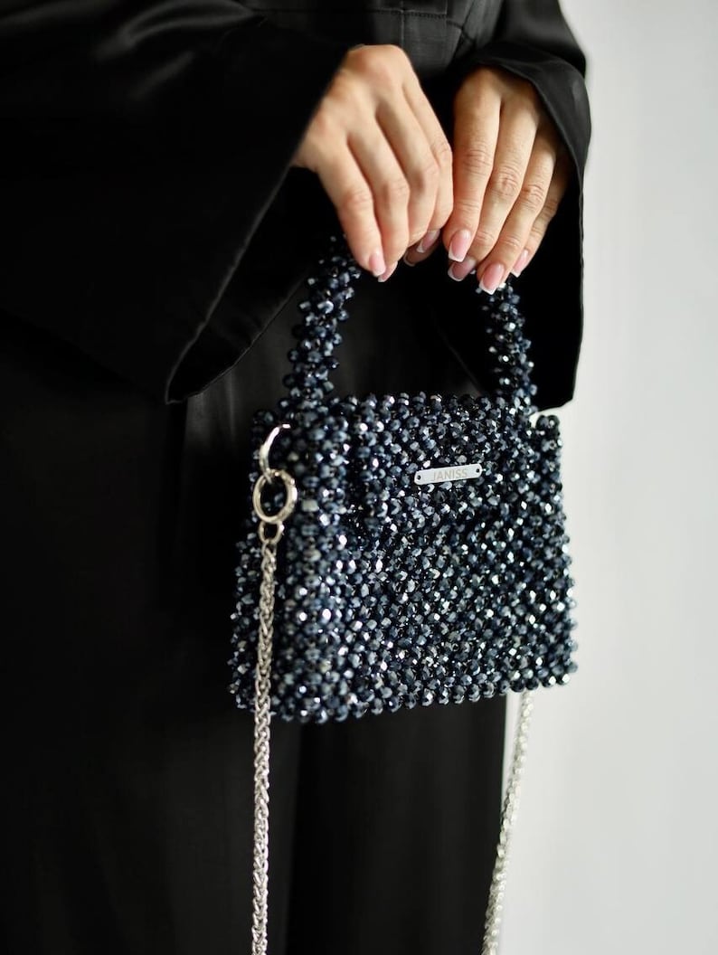 Crystal Bag, Black Crystal Bag, Silver Bag, Evening Bag, Bright Bag ...
