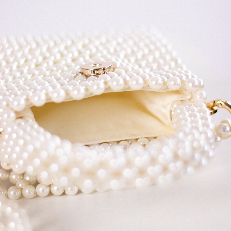 Pearl Beaded Bag, Black Pearl Handbag, Ivory Pearl Handbag, Bridal Bags ...
