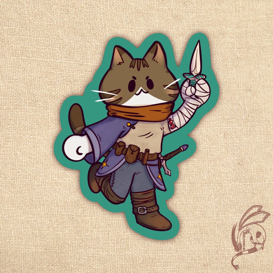 Sticker Dnd Rogue Cat - Bigou OC - Etsy
