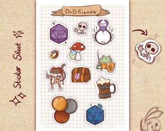 DND Sticker Sheet - Etsy