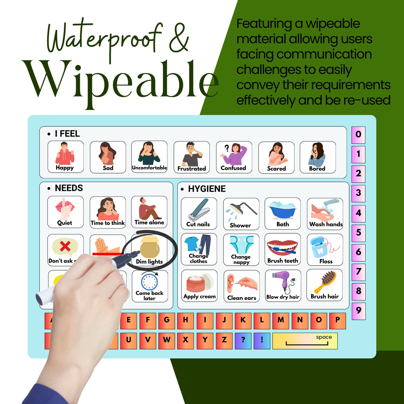 Plastic Communication Board for Non Verbal Adults, Picture Symbol ...