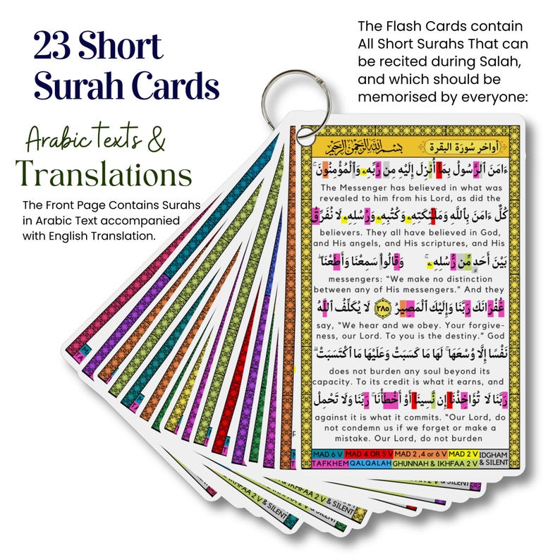 Short Surahs of Quran With Tajwid Rules, Arabic and English ...