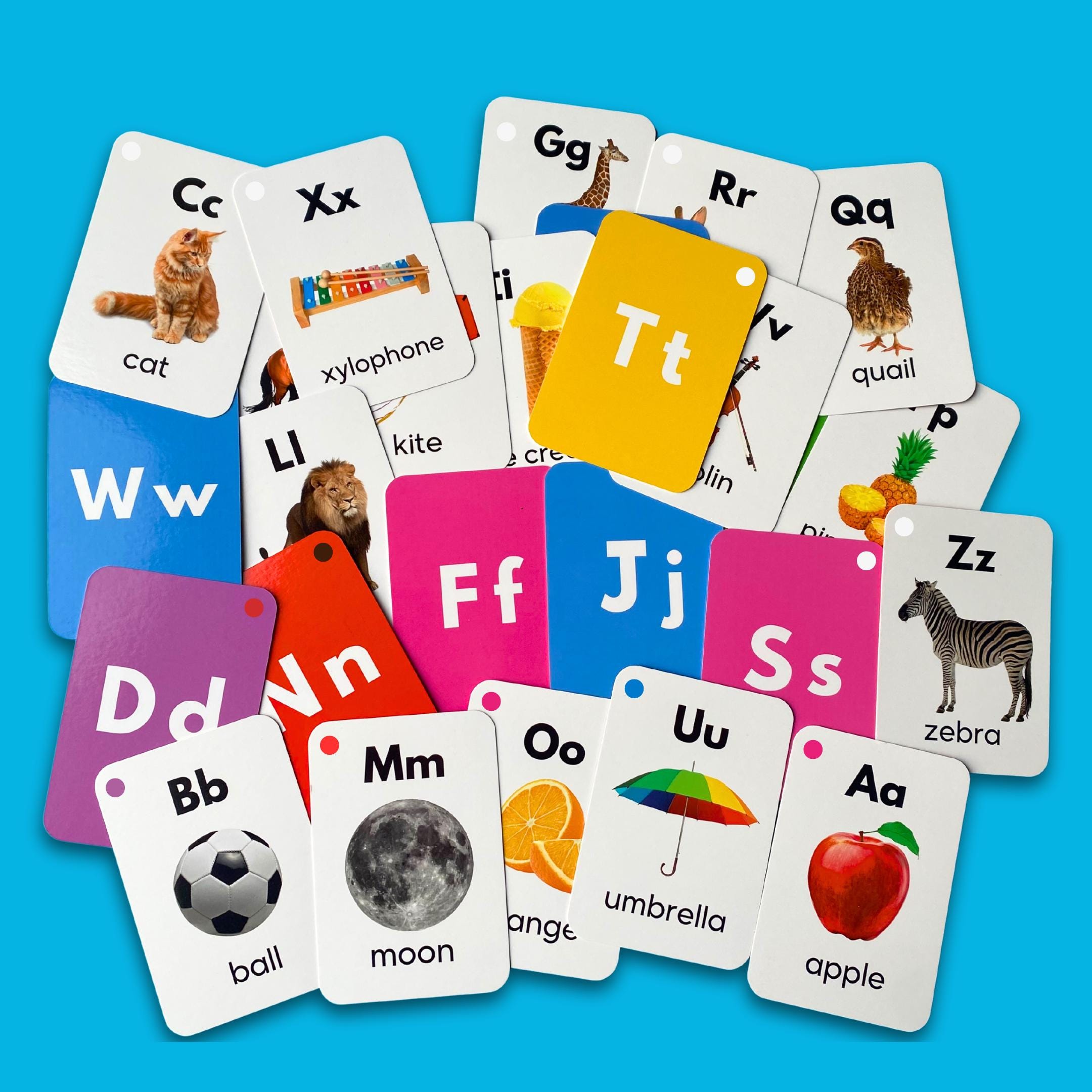 English Alphabet Cards for Kids, Educational Flash Cards, Learning ...