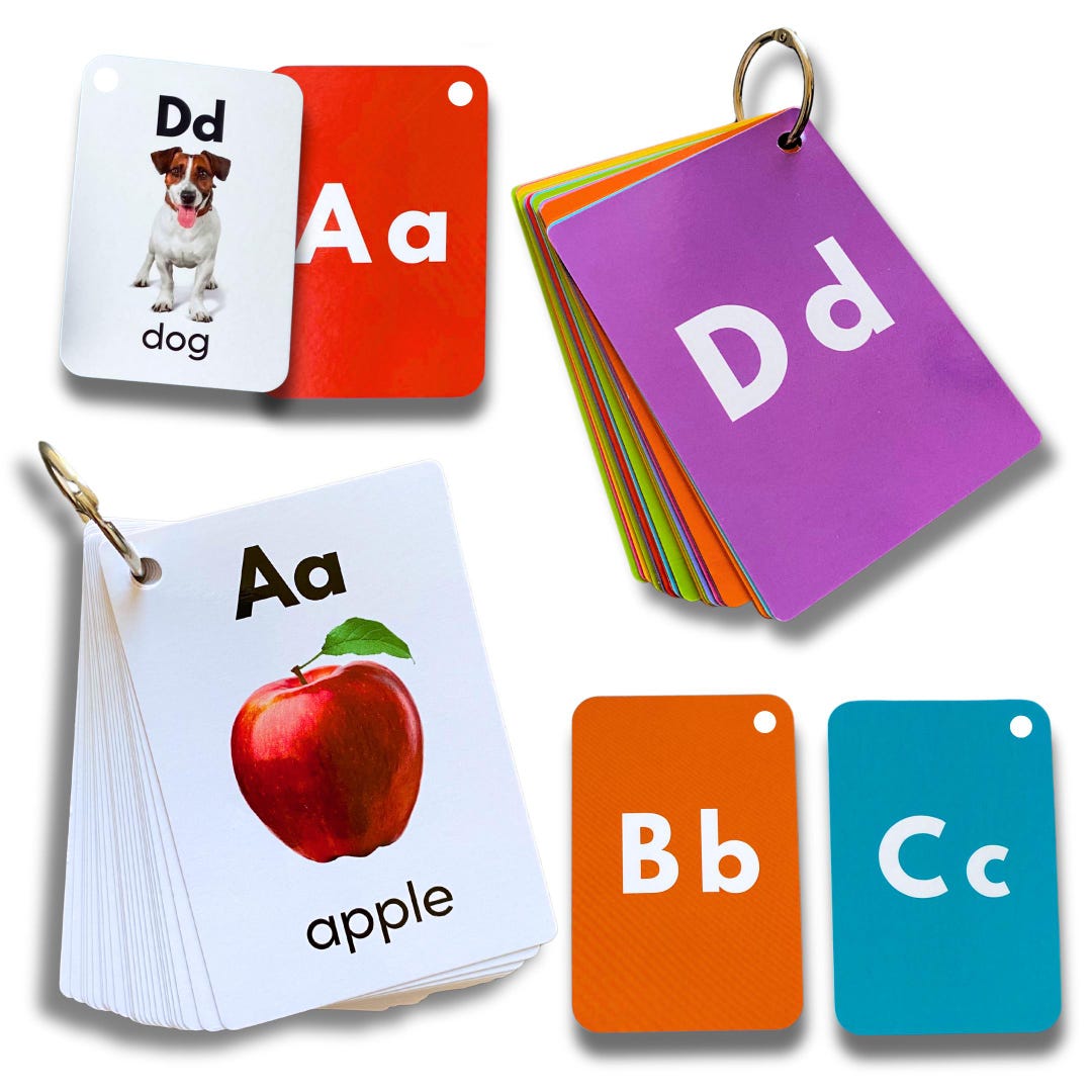 English Alphabet Cards for Kids, Educational Flash Cards, Learning ...