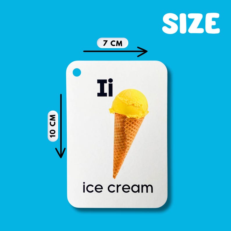 English Alphabet Cards for Kids, Educational Flash Cards, Learning ...