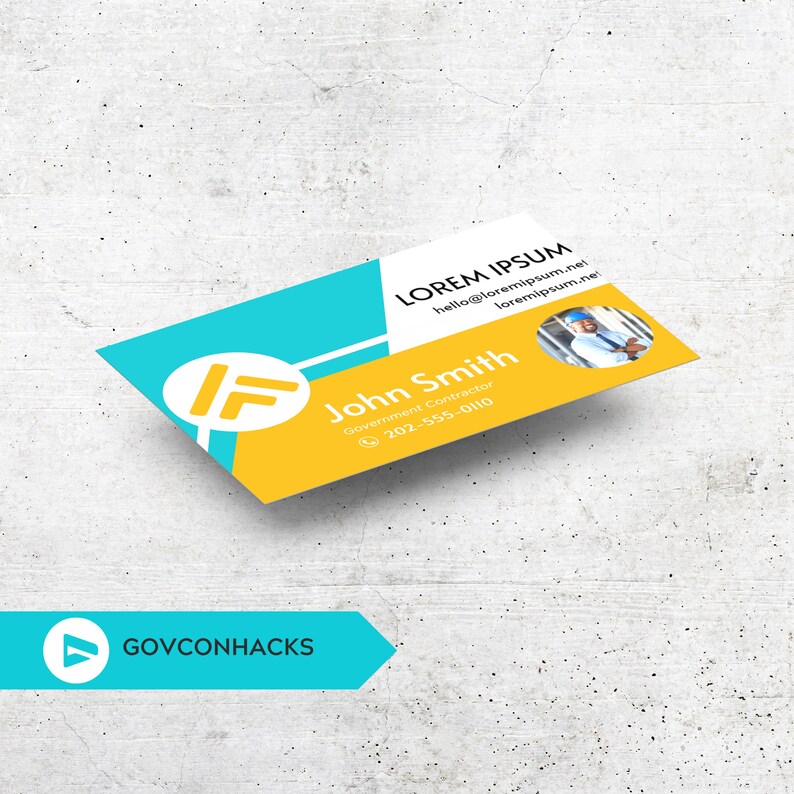 Editable Government Contracting Horizontal Business Card Template ...
