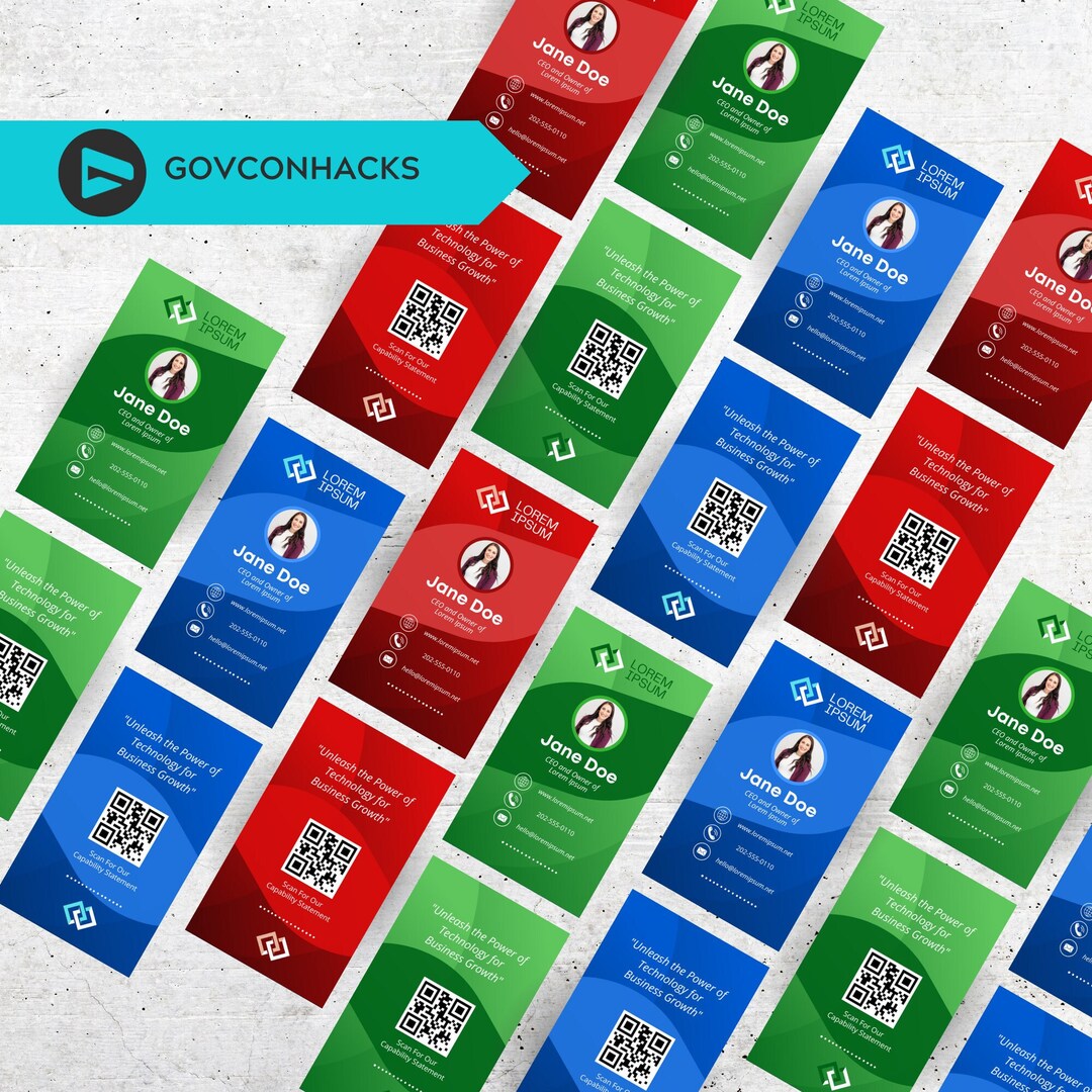 Government Contracting Business Card Template Bundle Government ...