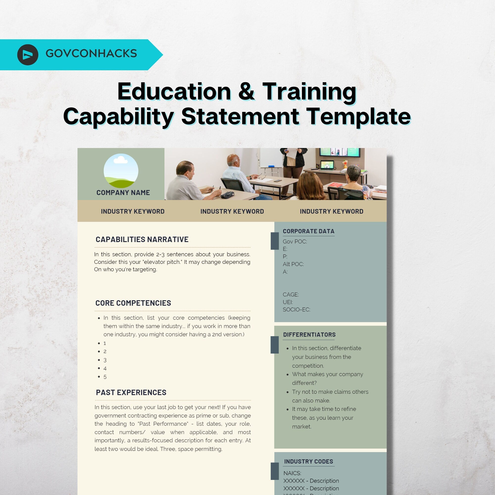 Professional Capability Statement Education Training Government ...