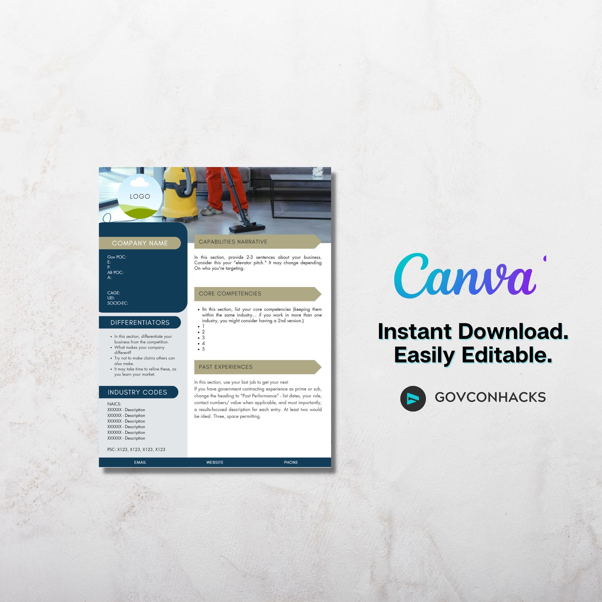 Professional Industry Janitorial Cleaning Service Capability Statement ...