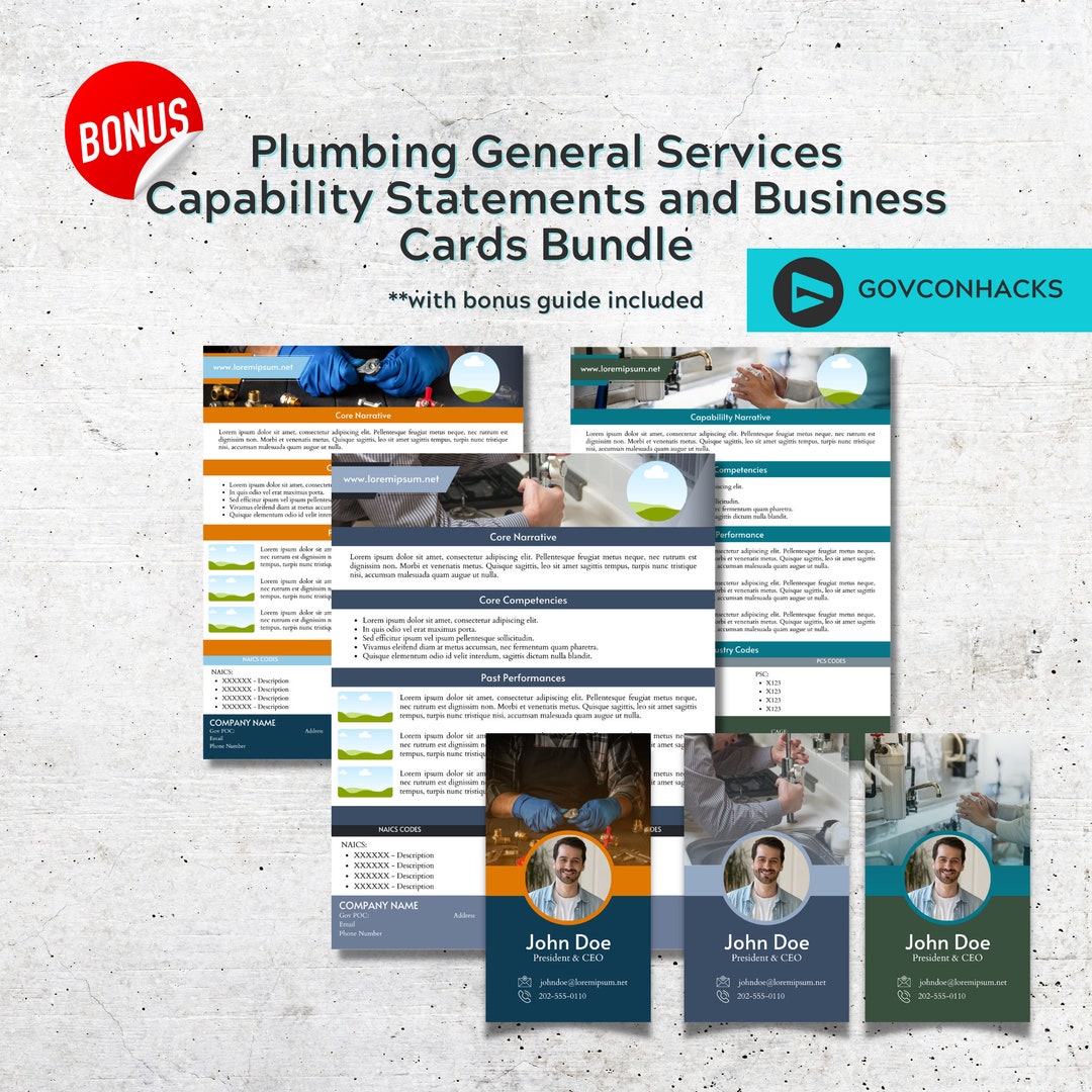 Plumbing General Services Capability Statement Template and ...