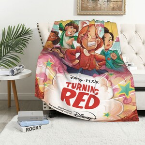 Custom Name Disney Turning Red Blanket Soft Gift Blanket Home ...