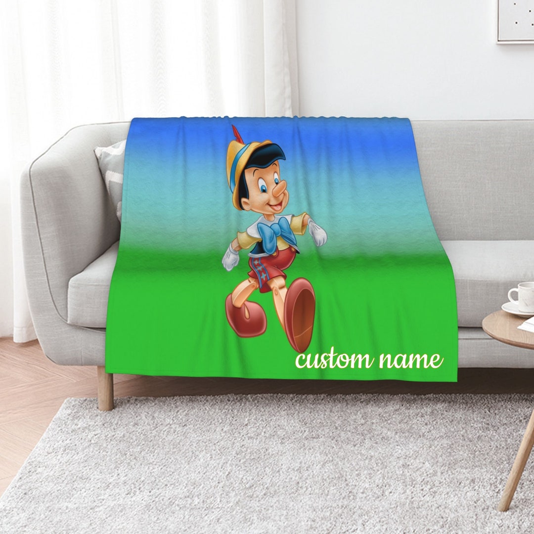 Custom Name Disney Pinocchio Blanket Soft Gift Blanket Home Decoration ...