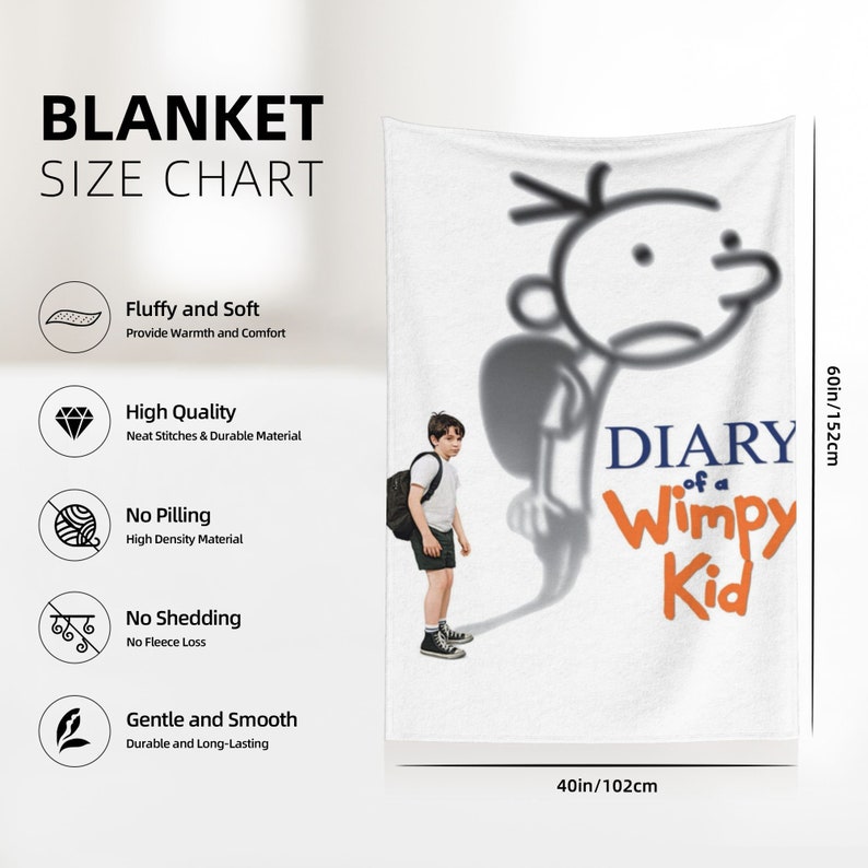 Custom Name Diary of A Wimpy Kid Blanket Soft Gift Blanket - Etsy
