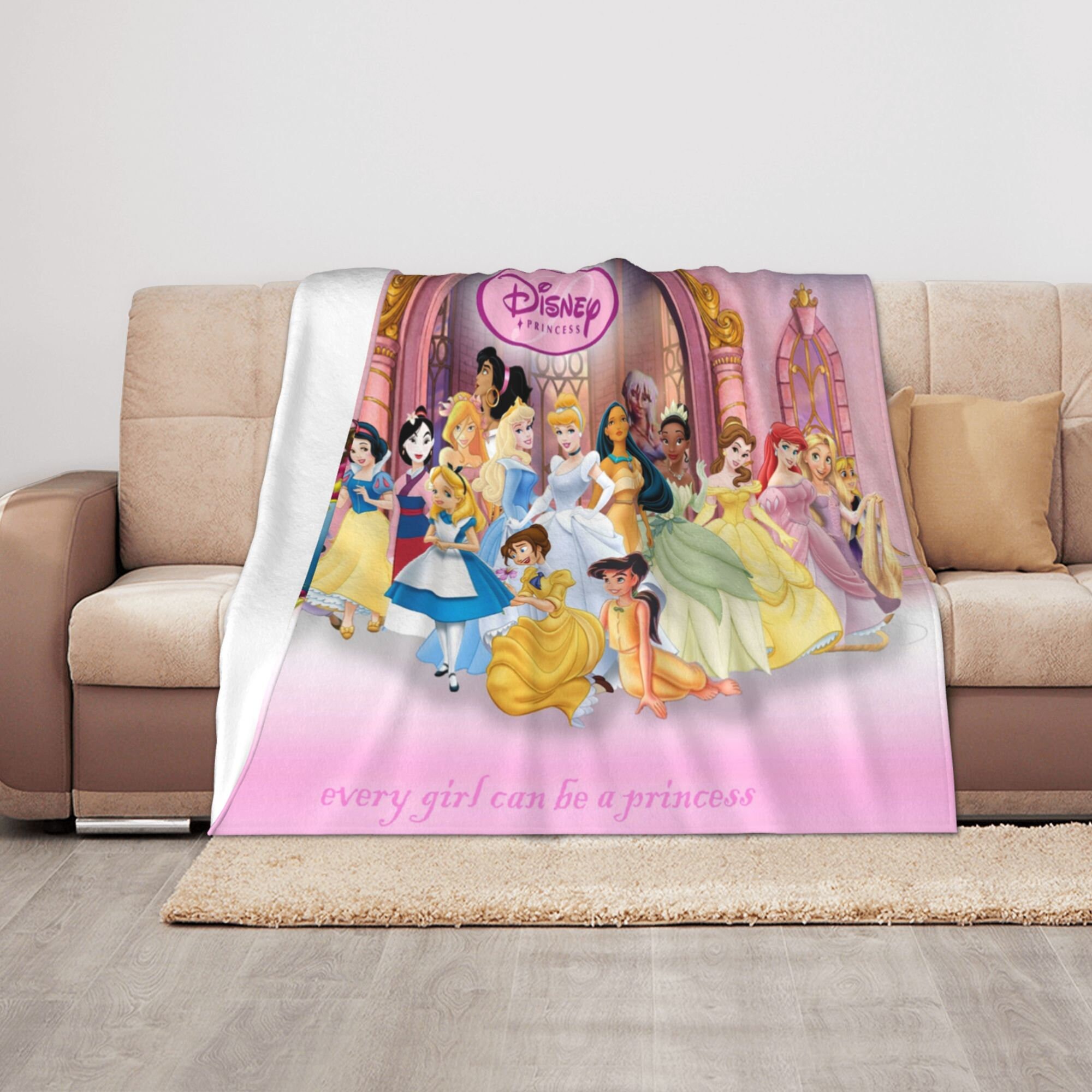 Custom Name Disney Princess Blanket Soft Gift Blanket Home Decoration ...