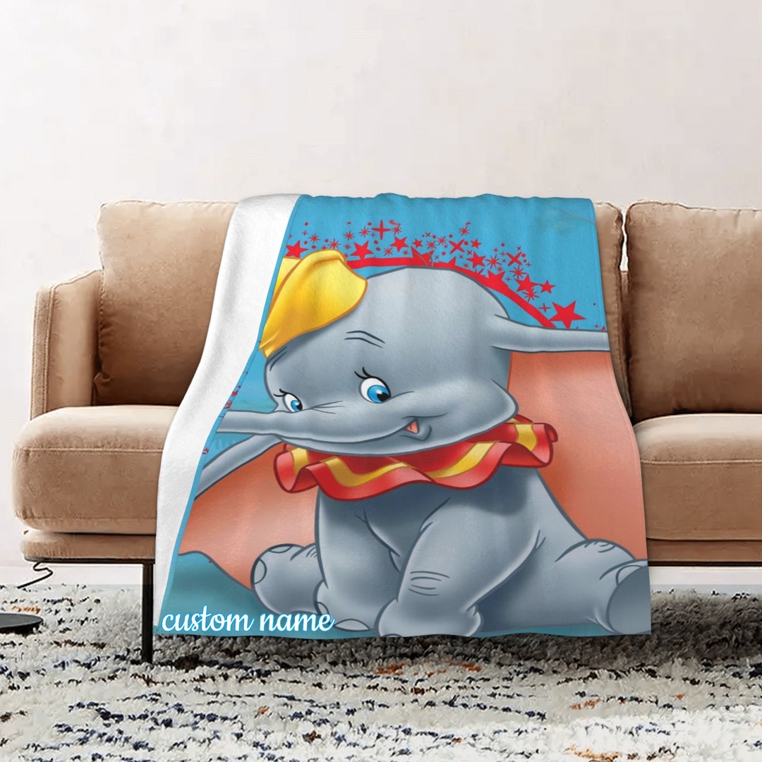 Custom Name Disney Dumbo Blanket Soft Gift Blanket Home Decoration Sofa ...