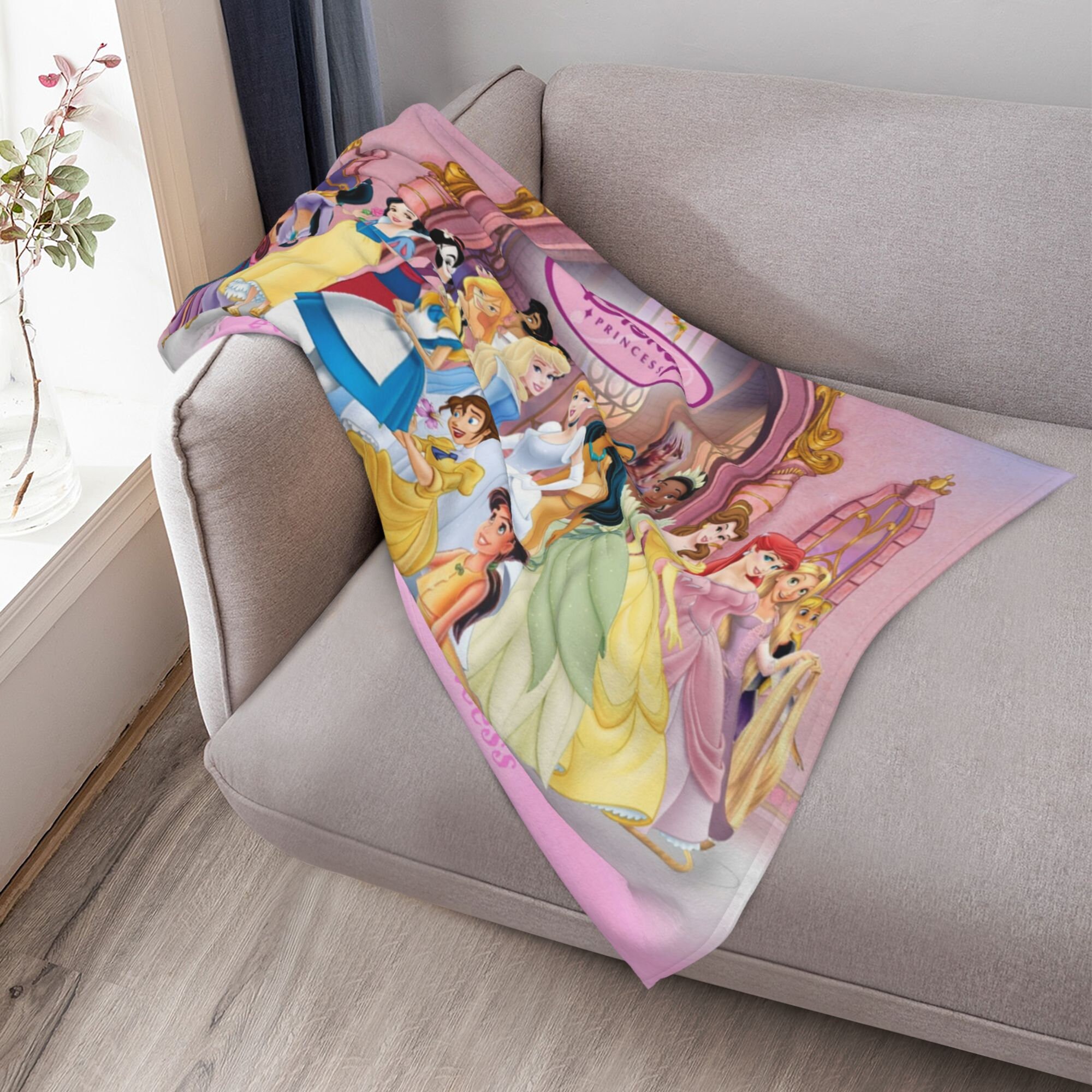 Custom Name Disney Princess Blanket Soft Gift Blanket Home Decoration ...