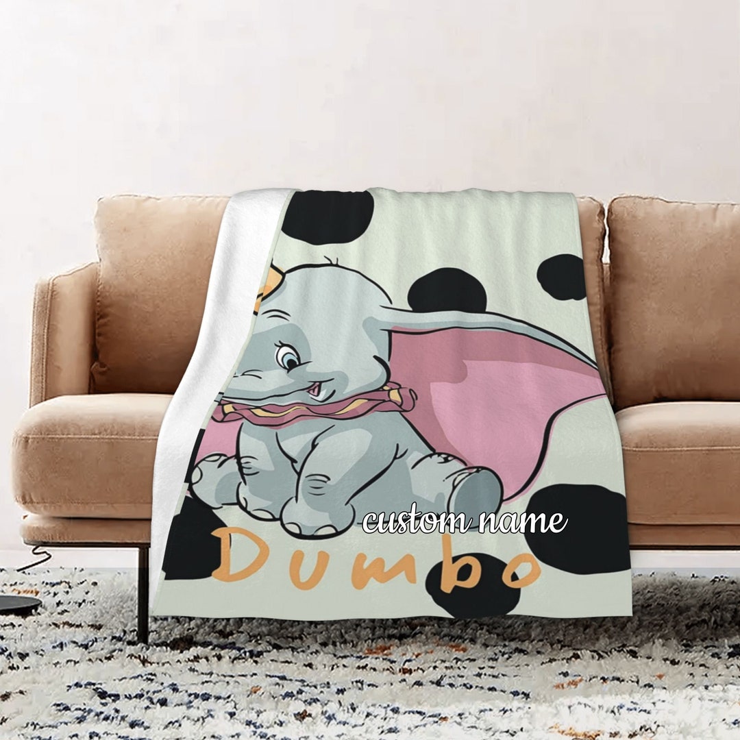 Custom Name Disney Dumbo Blanket Soft Gift Blanket Home Decoration Sofa ...