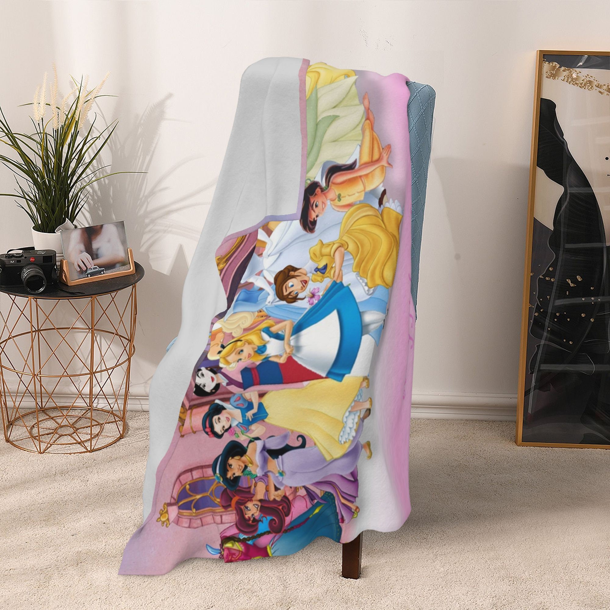 Custom Name Disney Princess Blanket Soft Gift Blanket Home Decoration ...